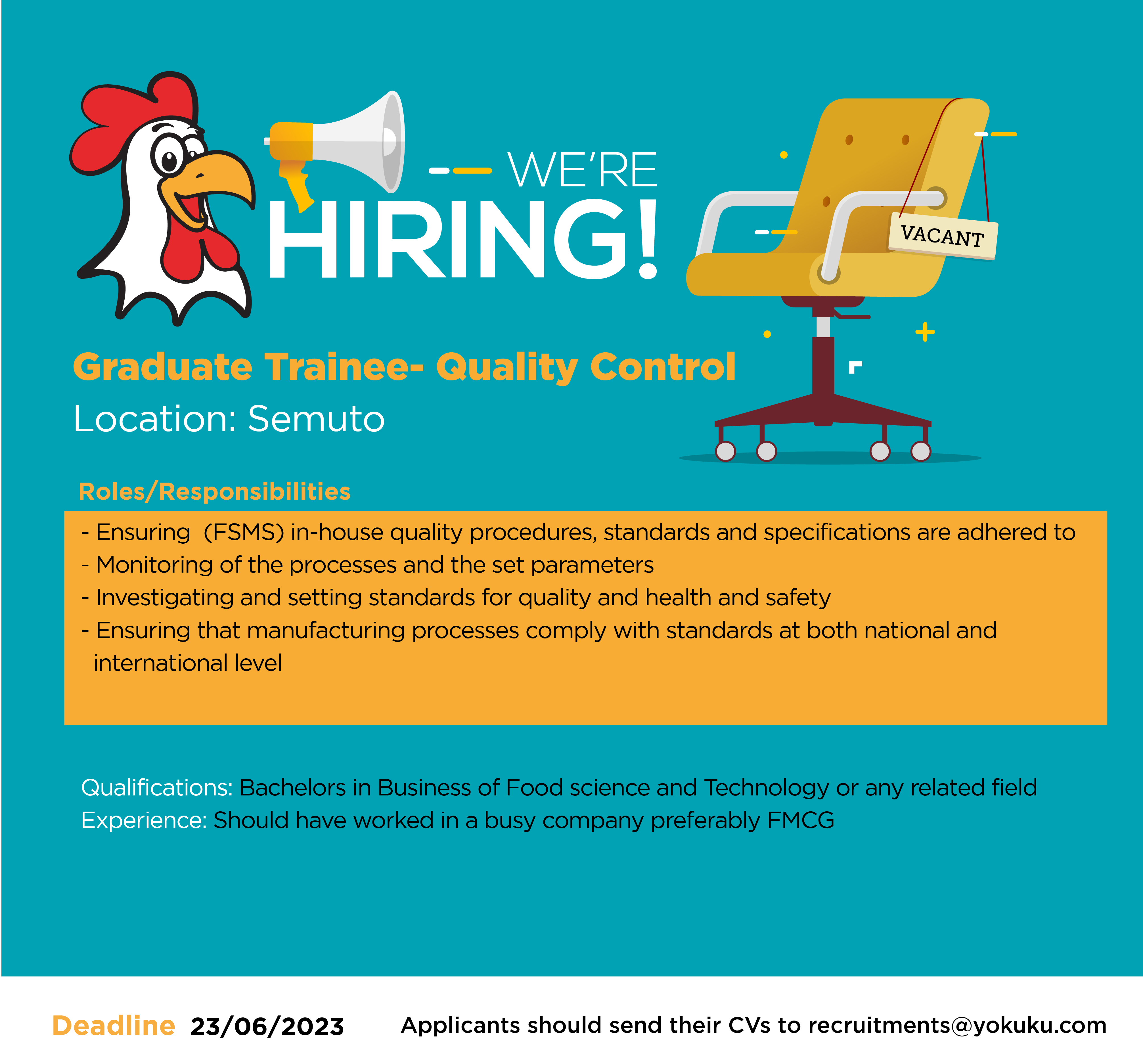 Career Opportunities | Yo Kuku! | Absolutely Chicken